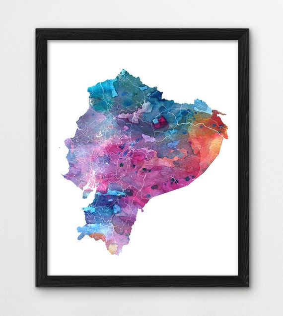 Prints Art & Collectibles Ecuador Map Poster Print etna.com.pe