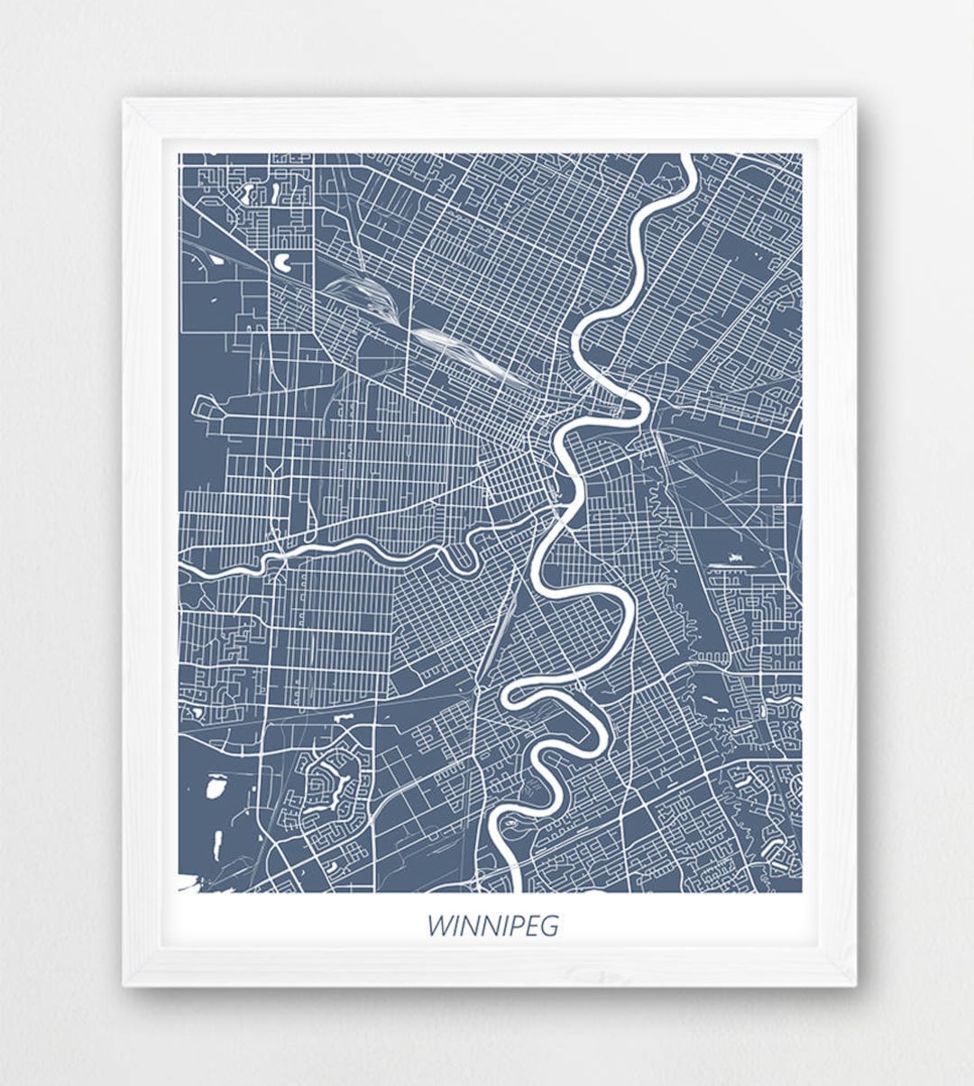 Winnipeg Map Print, Winnipeg Poster Print, Winnipeg Canada Urban Street ...