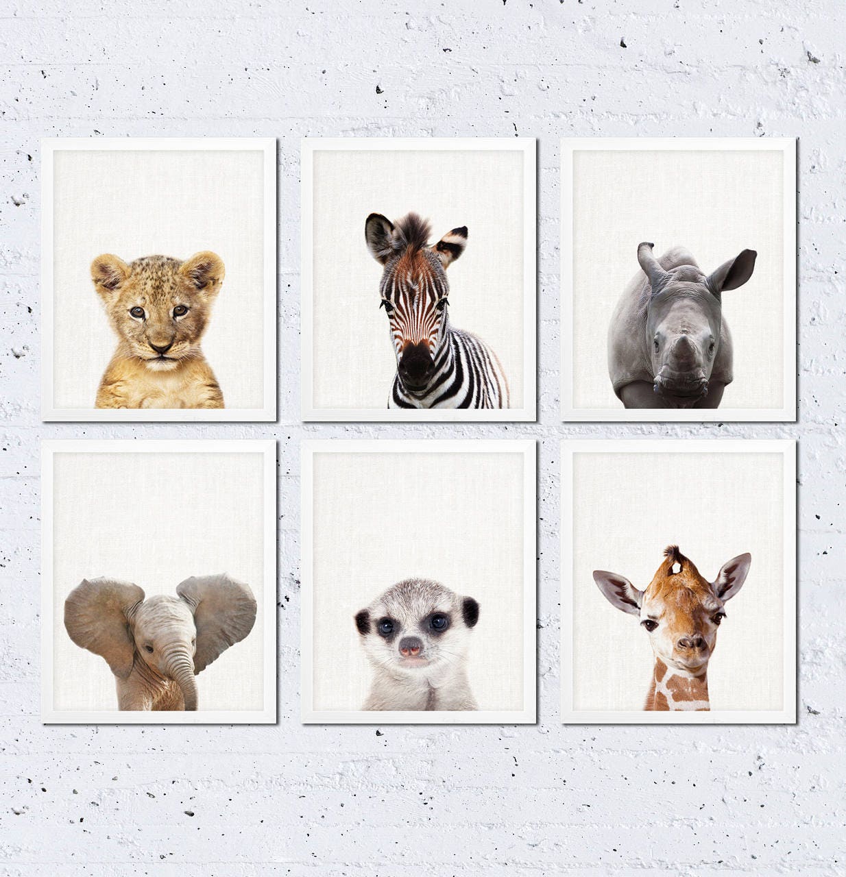 Animals Print Cute Baby Animals Print Set of 6 Bunny Fox | Etsy