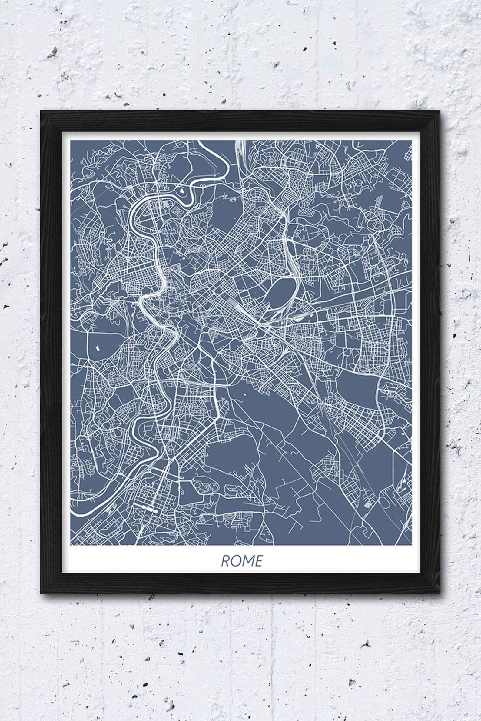 Rome Map Print Rome City Street Map Print Rome Italy Urban - Etsy