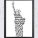 Statue of Liberty Print, New York Print, New York Skyline Print, Text ...