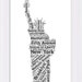 Statue of Liberty Print, New York Print, New York Skyline Print, Text ...