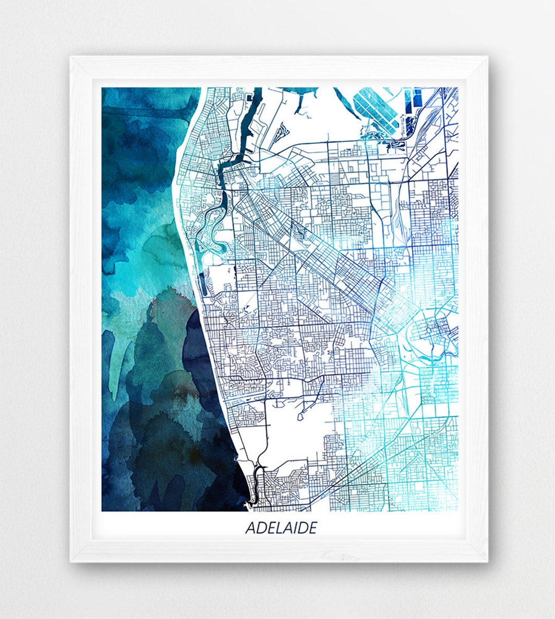 Adelaide Map Print, Adelaide Australia Poster Map, Adelaide Urban ...