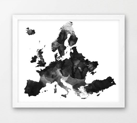 Europe Map Print Europe Continent Poster Print Europe Print | Etsy