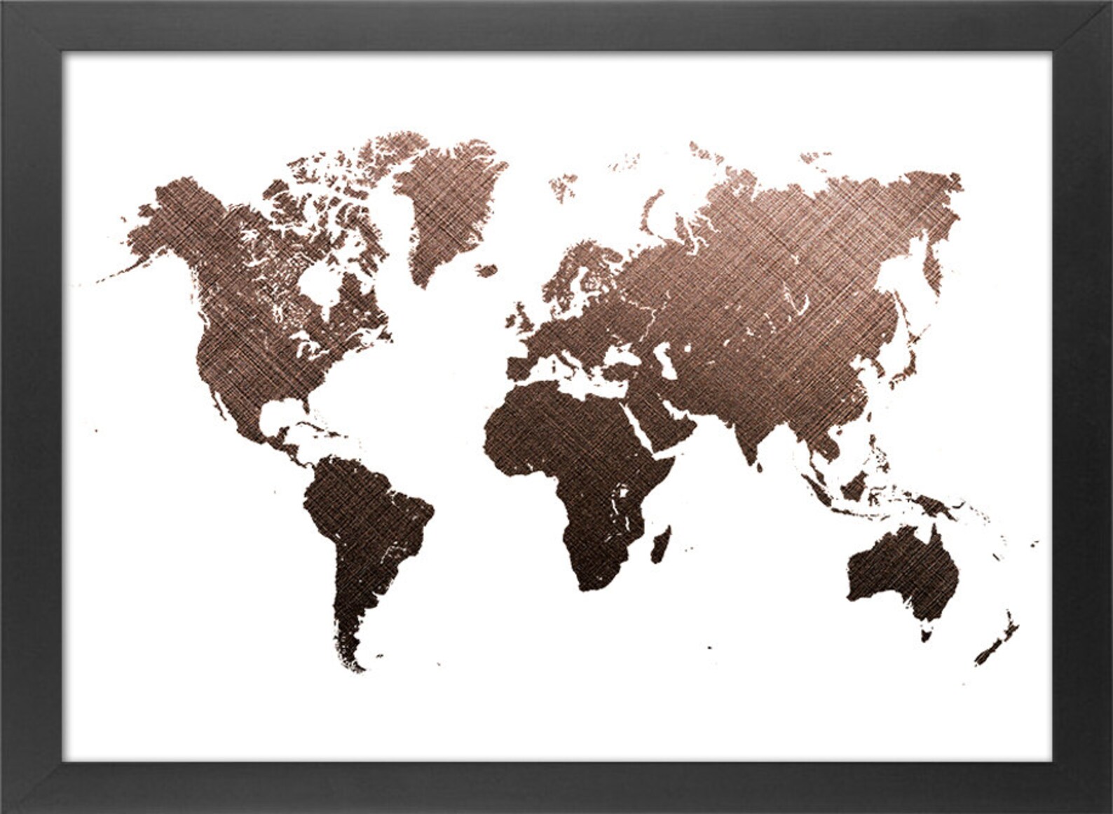 World Map Print World Map Copper Texture Printable File | Etsy