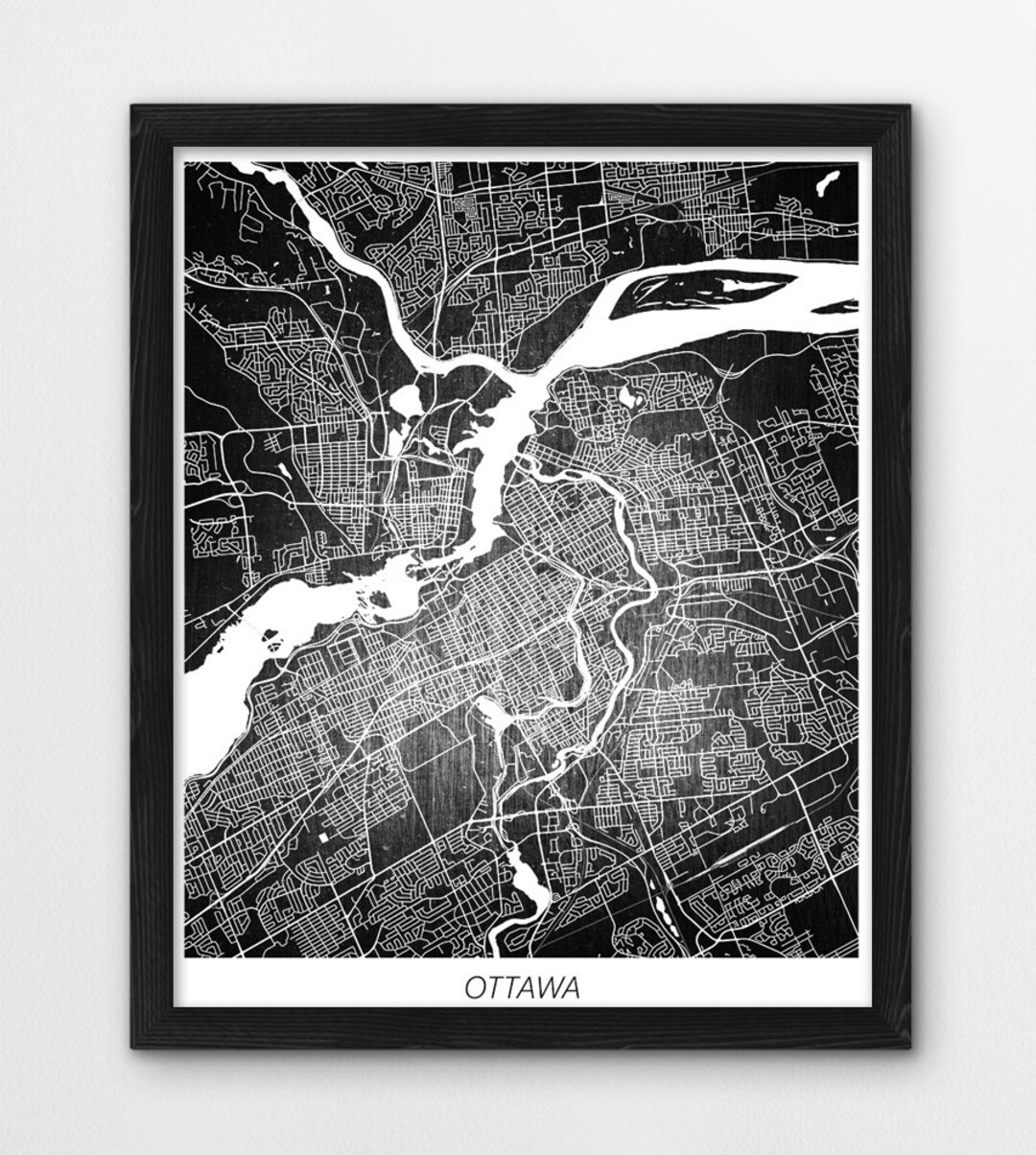 Ottawa Map Print, Ottawa Poster Print, Ottawa Canada Urban Street Road ...