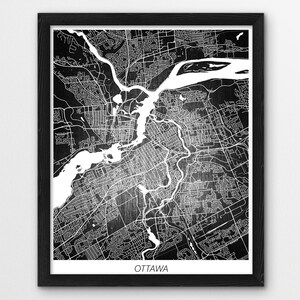 Ottawa Map Print, Ottawa Poster Print, Ottawa Canada Urban Street Road ...
