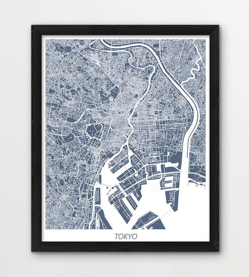 Tokyo Map Print Tokyo City Poster Print Tokyo Japan Urban - Etsy