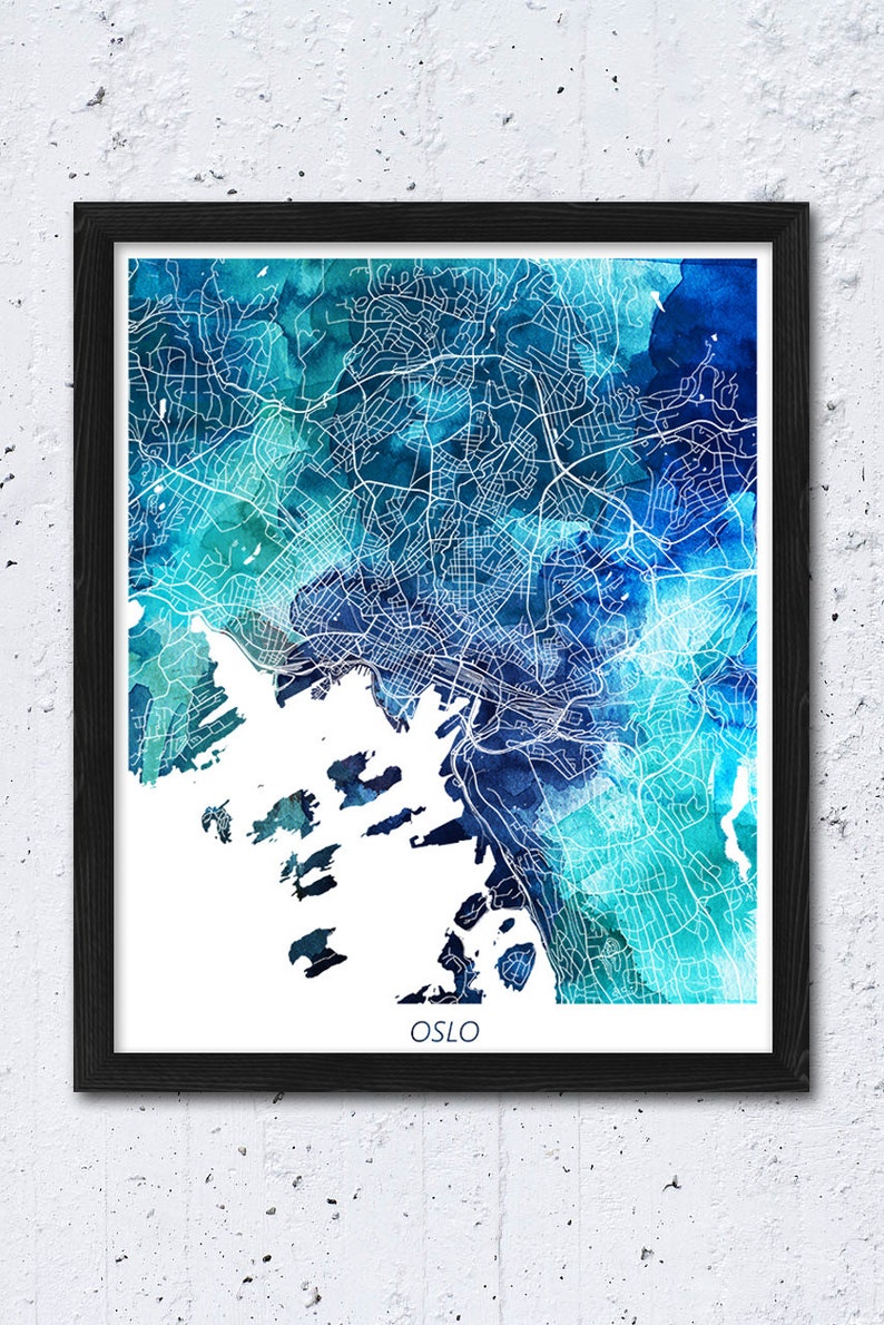 Oslo Map Print Oslo Poster Print Oslo Norway Urban Street - Etsy