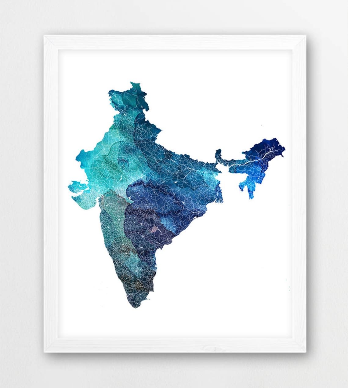India Map Print India Poster Print India Street Map | Etsy