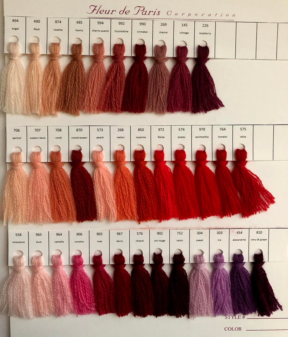 Bella Lusso - Fine Merino Wool - Colors 741-1012 - 2-ply Crewel Weight ...