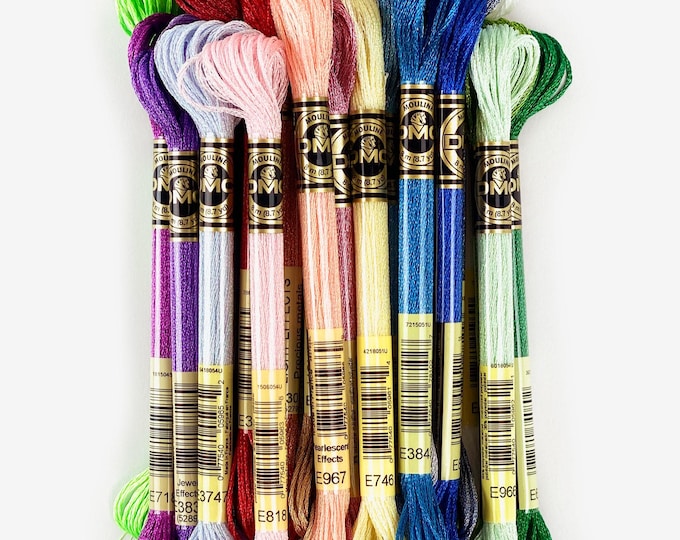 DMC Light Effect Floss Metallic, Gold, Silver, Jewel Tones, Pearlescent ...