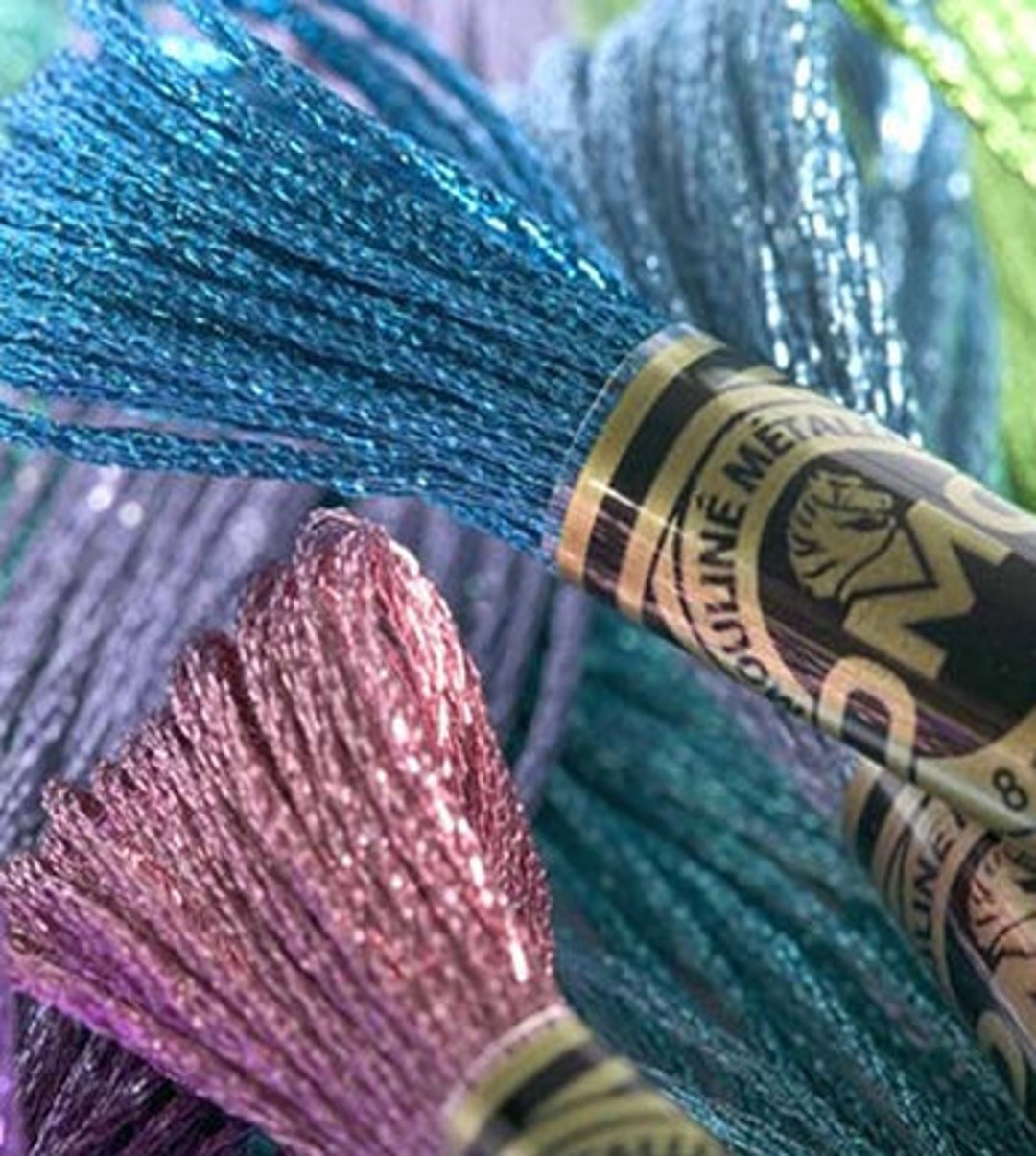 DMC Light Effect Floss Metallic, Gold, Silver, Jewel Tones, Pearlescent ...