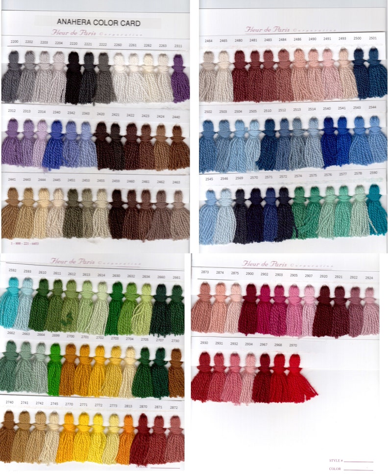 Anahera Color Card Persian Type Needlepoint Wool - Etsy