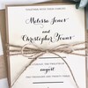 QR Code Printed Rustic Wedding Invitation With Twine, Ivory With Kraft ...