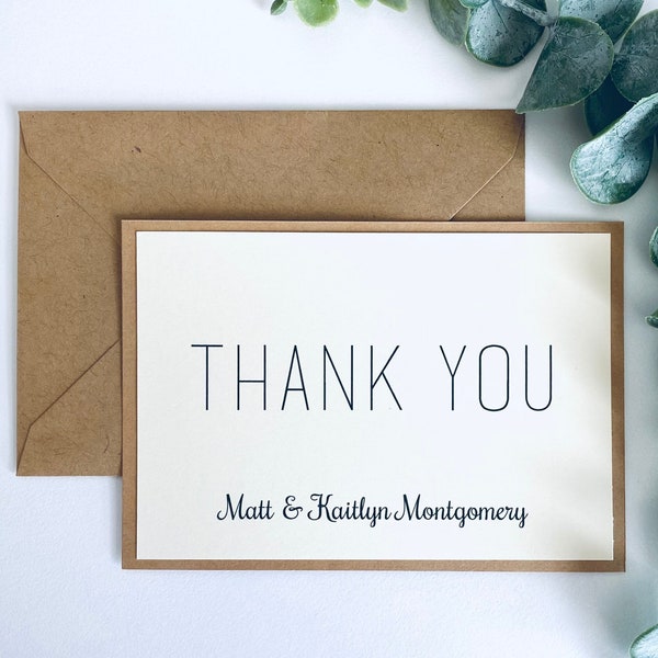 Thank You Cards Wedding Simple - Etsy