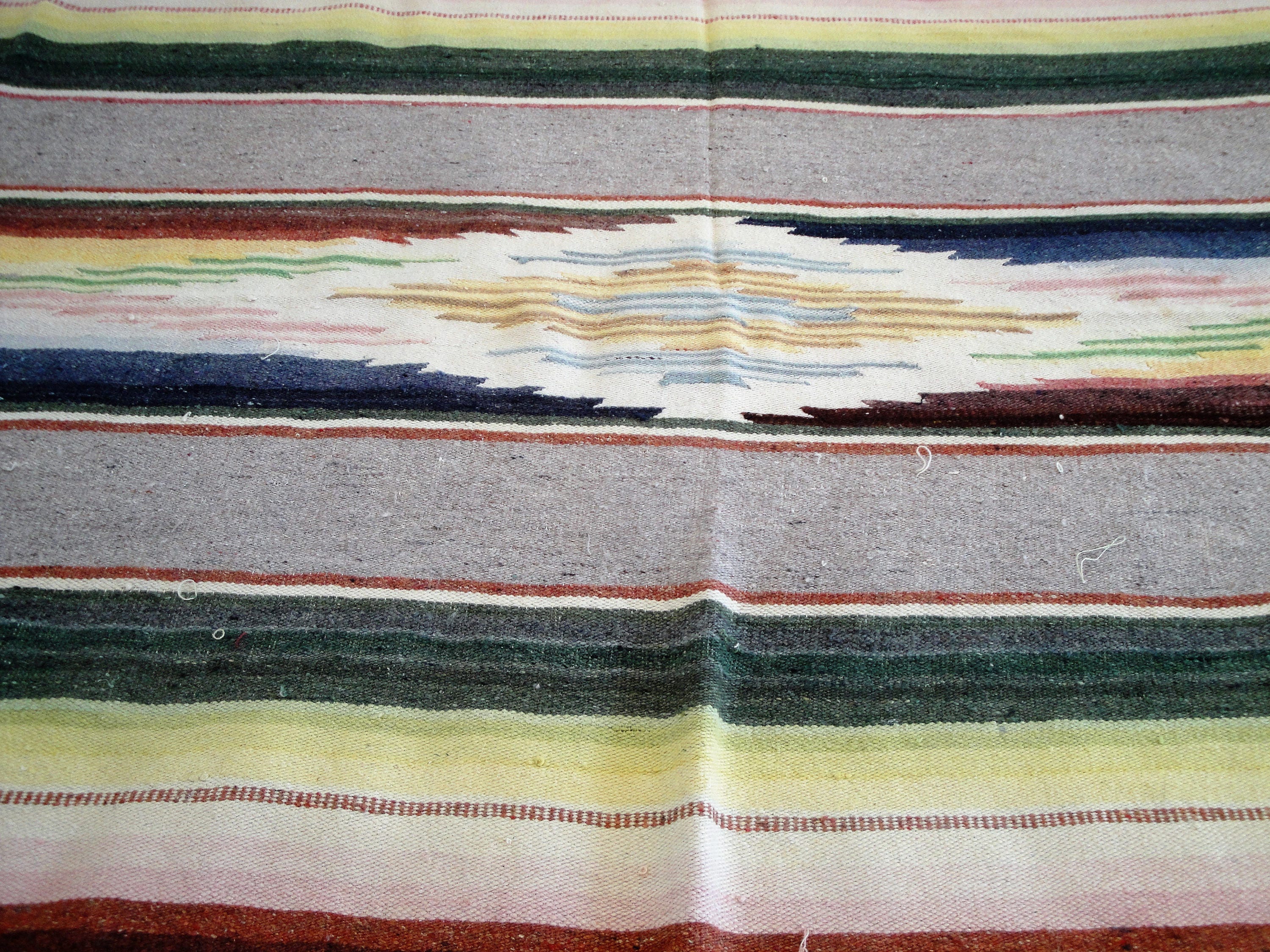Authentic Vintage Saltillo Blanket Featuring Very Rare Grey and Pastel ...