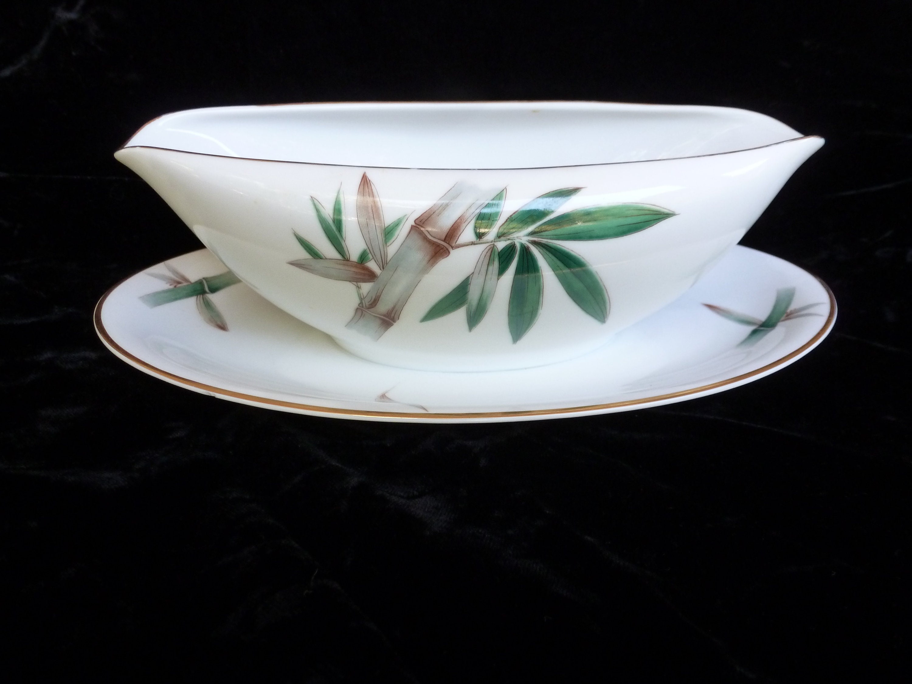 Noritake Canton Creamer & Sugar Set #5027 Bamboo Pattern Dining ...