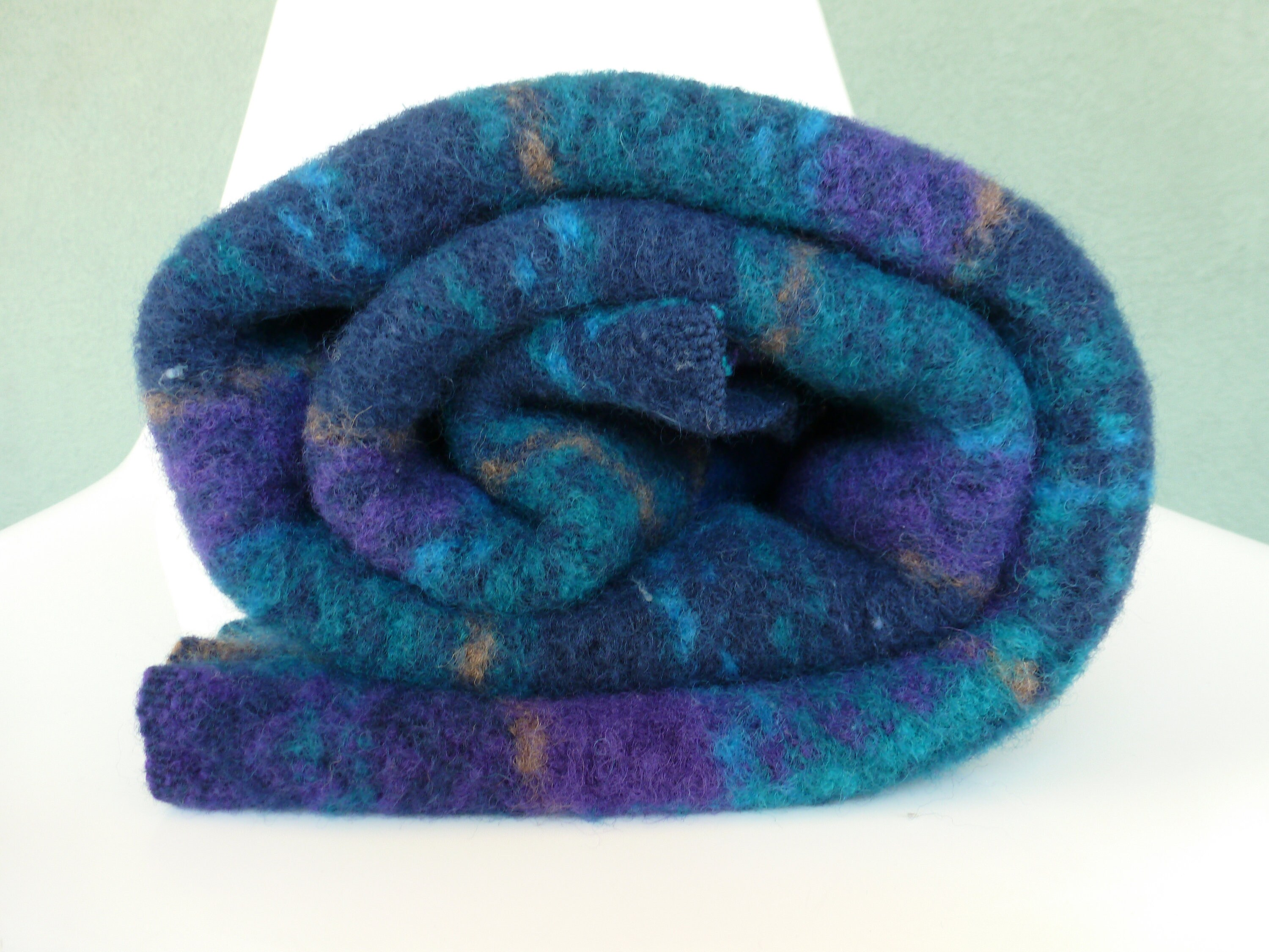 Lux Vintage Wool Pendleton Blanket Blue Meridian Plaid