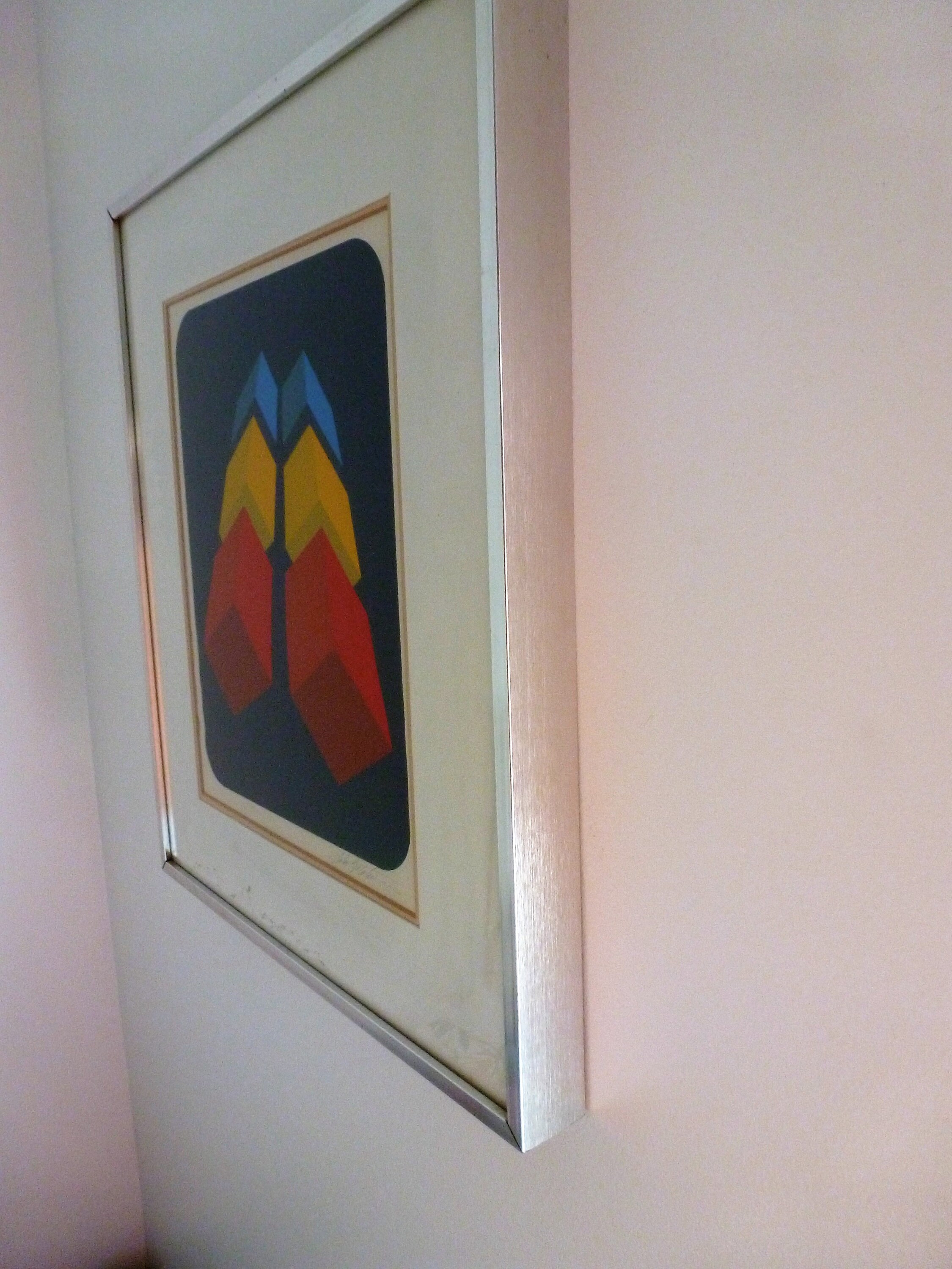 Retro Marko Spalatin Signed Serigraph Print Op Art