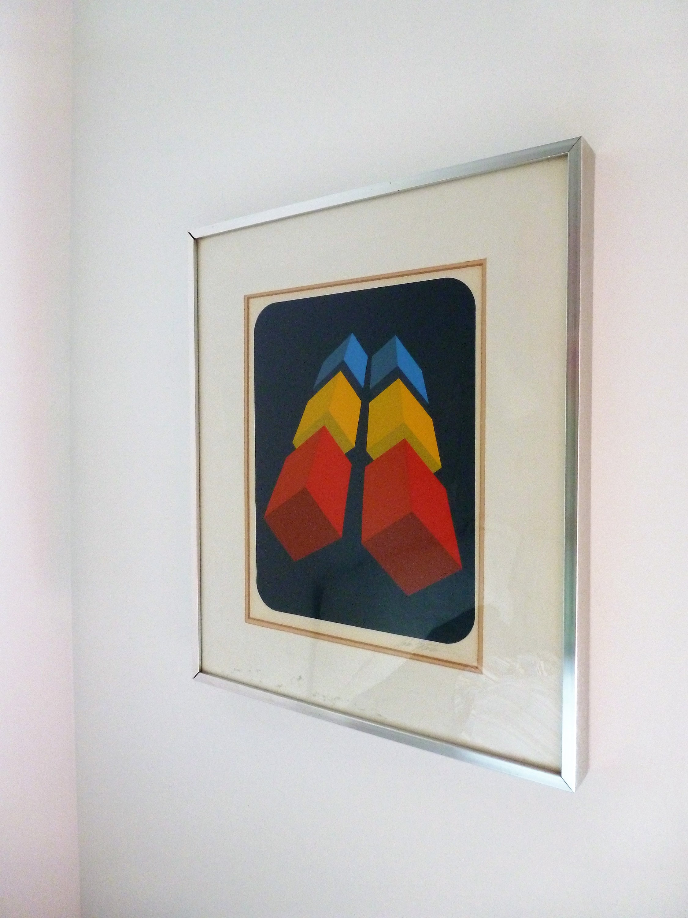 Retro Marko Spalatin Signed Serigraph Print Op Art