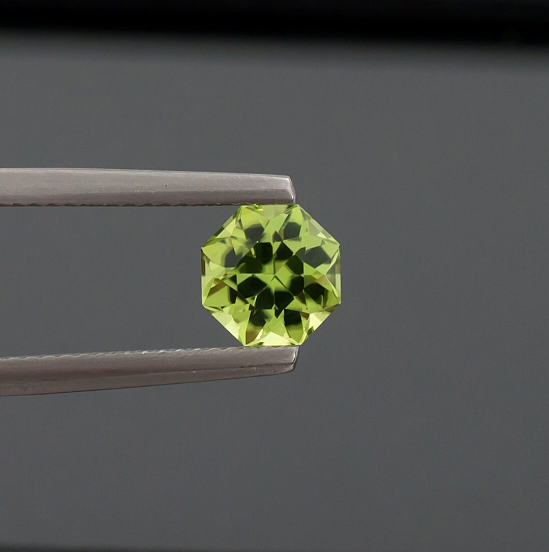1.46ct Natural Peridot Gemstone, Fine Green Color, Custom Precision Cut ...