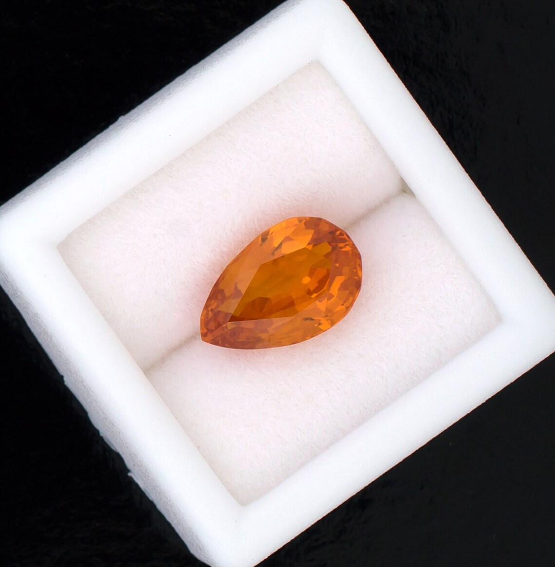 3.69ct Yellow Sapphire Gem, Pear Shape Loose Natural Faceted Corundum ...