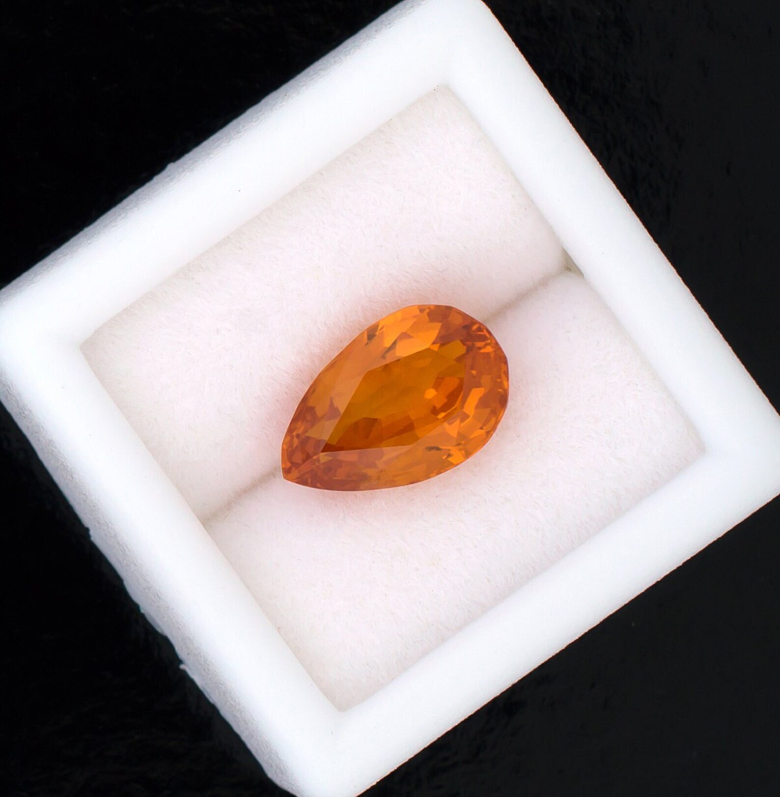 3.69ct Yellow Sapphire Gem, Pear Shape Loose Natural Faceted Corundum ...