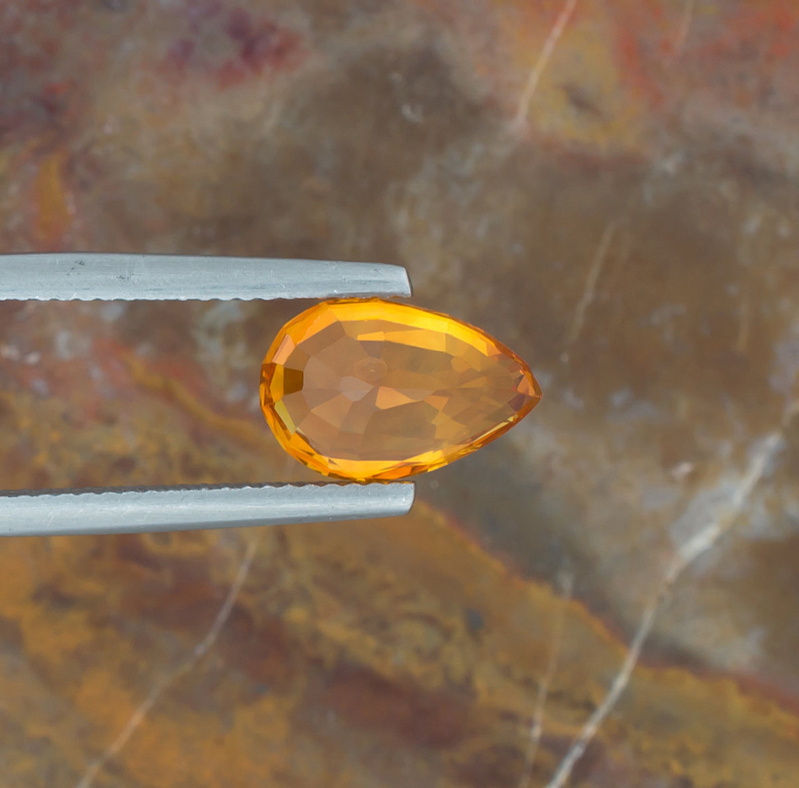 3.69ct Yellow Sapphire Gem, Pear Shape Loose Natural Faceted Corundum ...