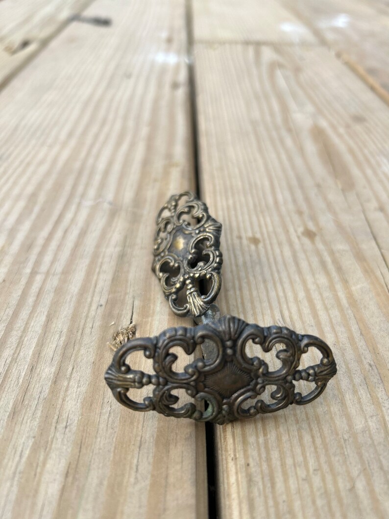 Antique Victorian Brass Filigree Cabinet/drawer Pull, Victorian Brass ...