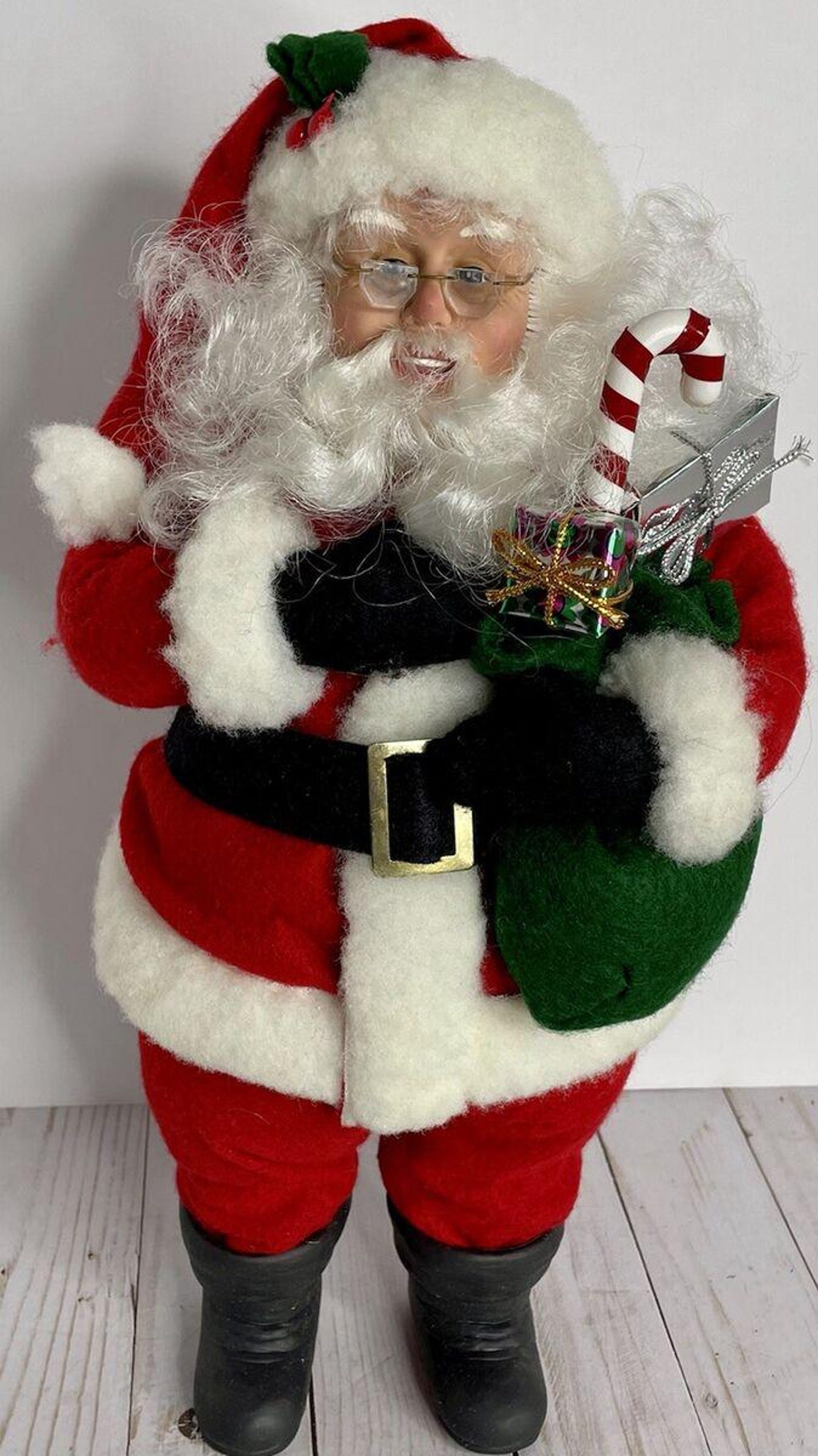 Vintage 16” Stuffed Santa Claus Christmas Toy With Posable Arms and ...