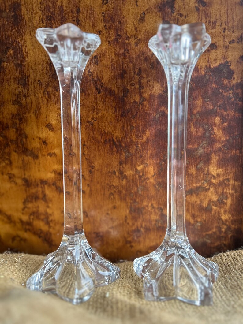 Vintage Bleikristall (west Germany) Flower-shaped Crystal Candlesticks ...