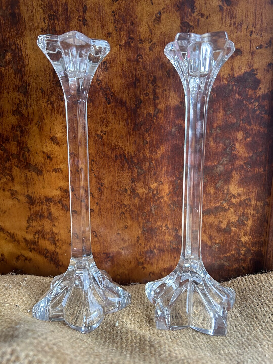 Vintage Bleikristall (west Germany) Flower-shaped Crystal Candlesticks ...