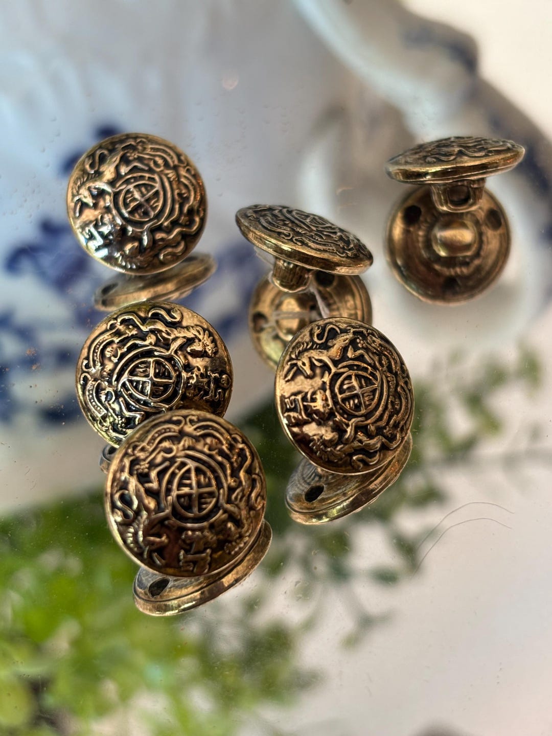 Antique Victorian Brass Buttons Crest, Unicorn and Lion Motif, Solid Brass Buttons - Etsy