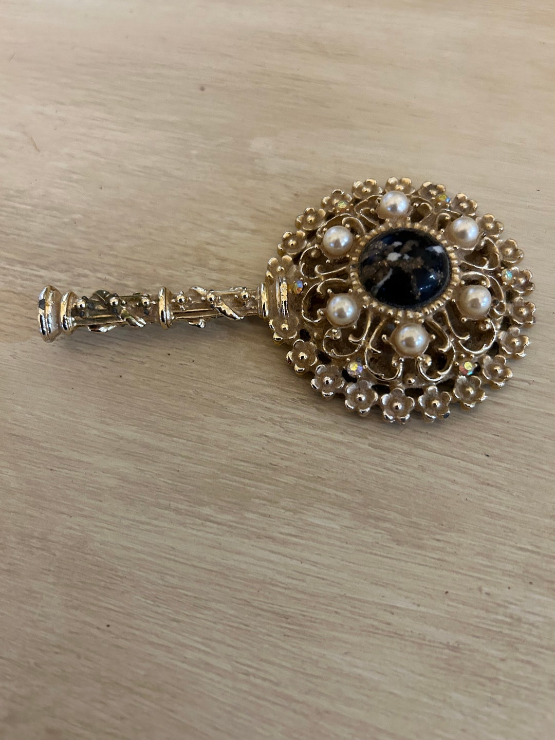 VTG 1950s Sam Fink SF Mini Hand Mirror With Stones and Faux Jewels - Etsy