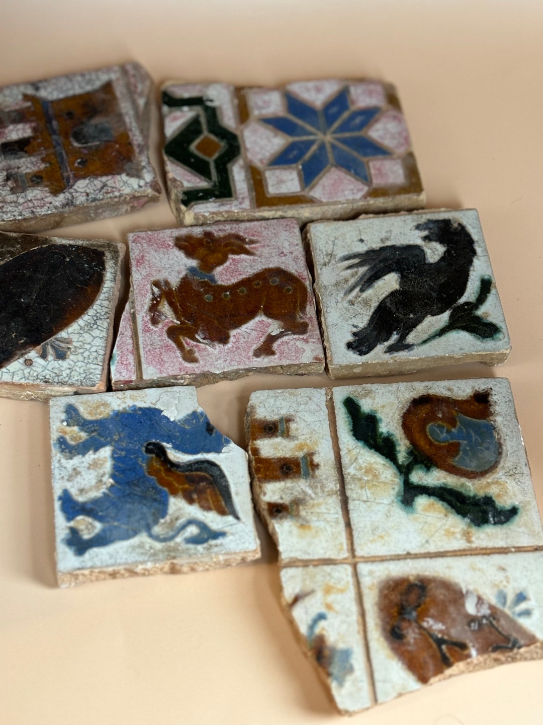 Antique Spanish Mensaque Rodriguez Triana Sevilla Tiles Lot, Antoque ...