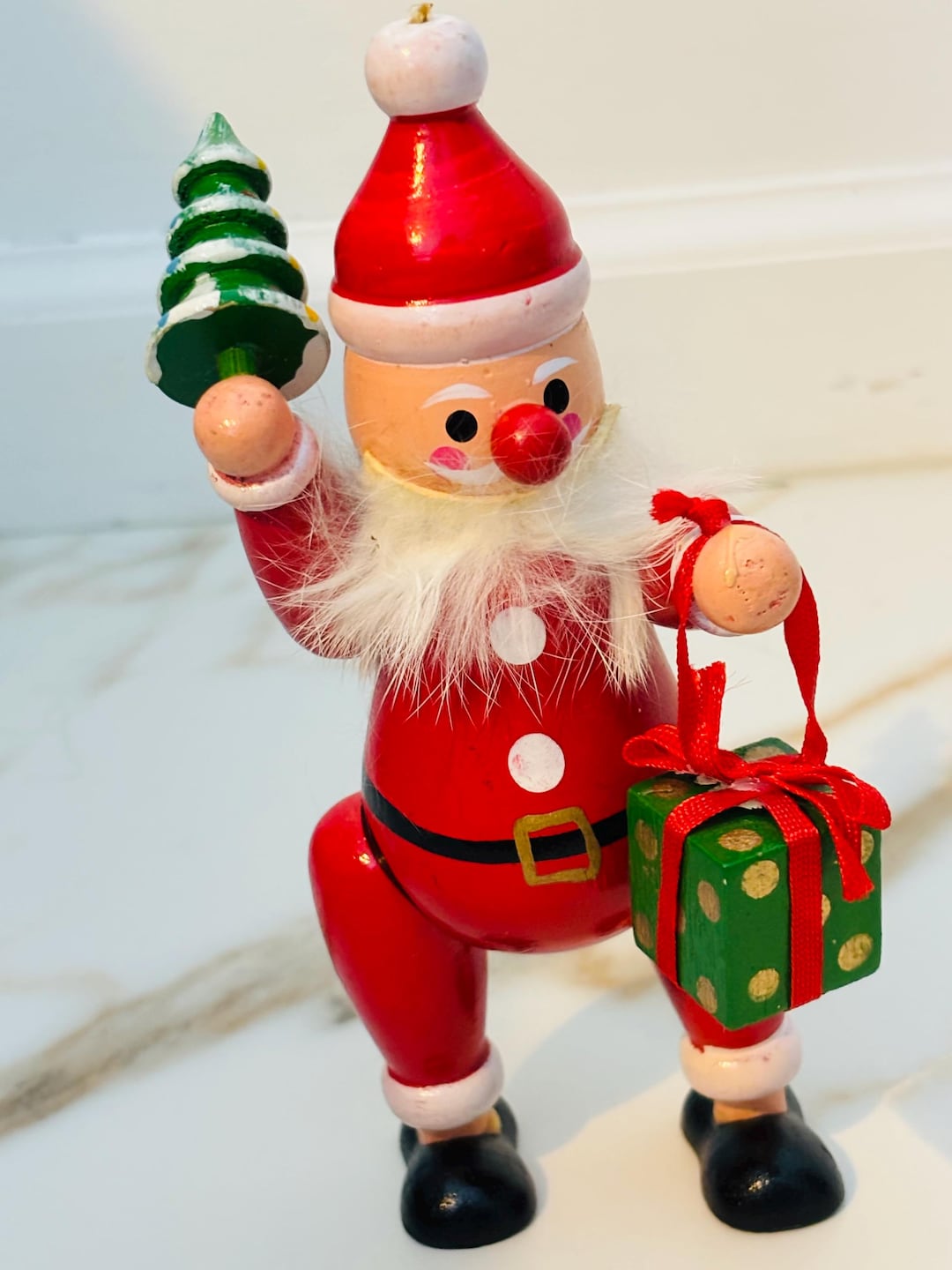 Vintage Steinbach SANTA Jointed Limbs Wooden Ornament Handmade in ...