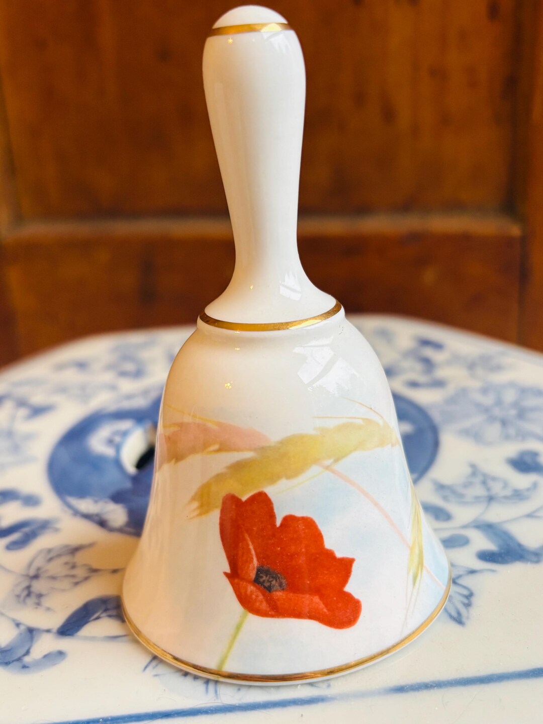 Vintage Victoria Fine Bone China Bell – Wheat Field & Poppy Design - Etsy