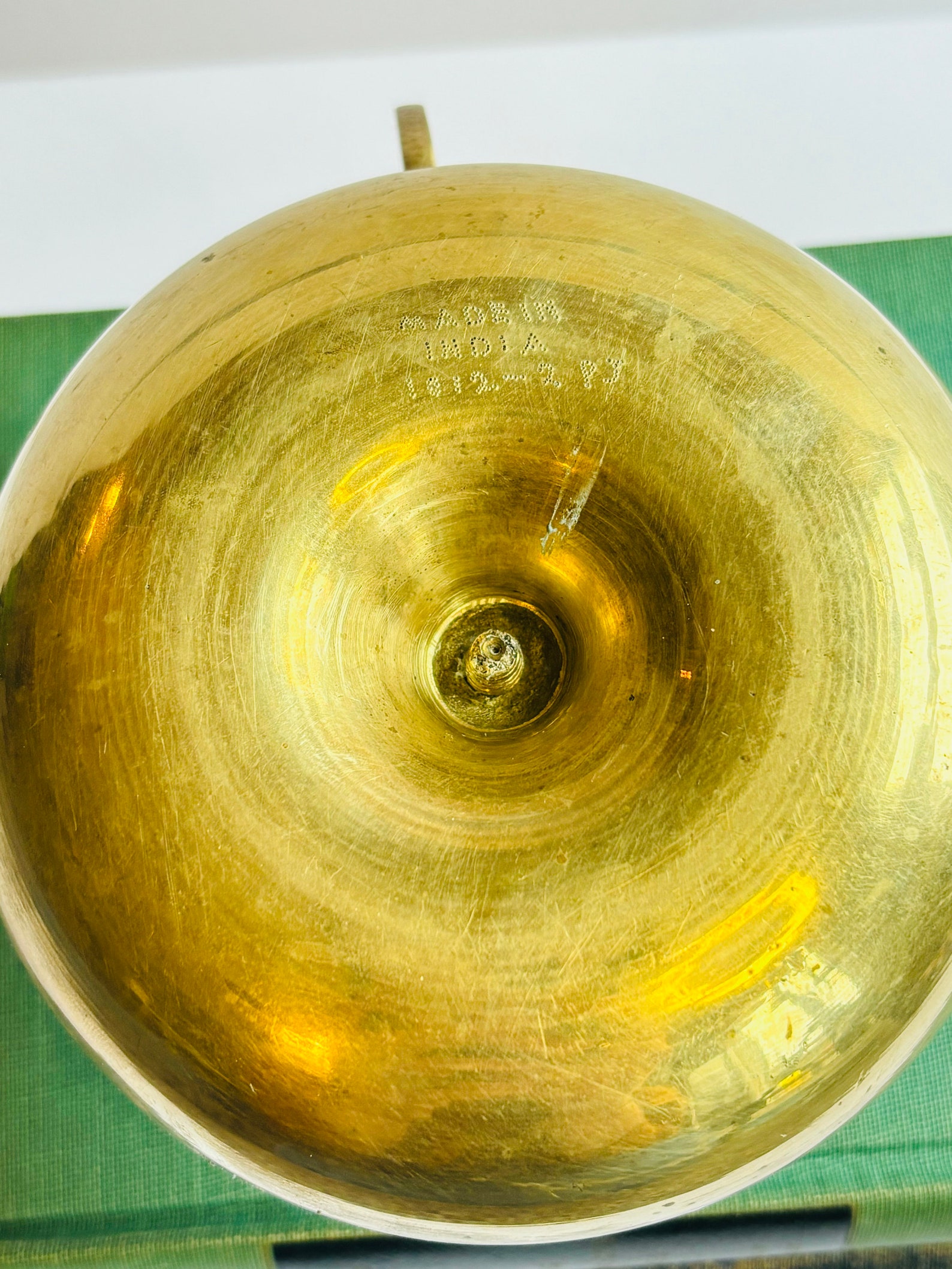 Vintage Mid Century Solid Brass Finger Candlestick, Floral Etched ...