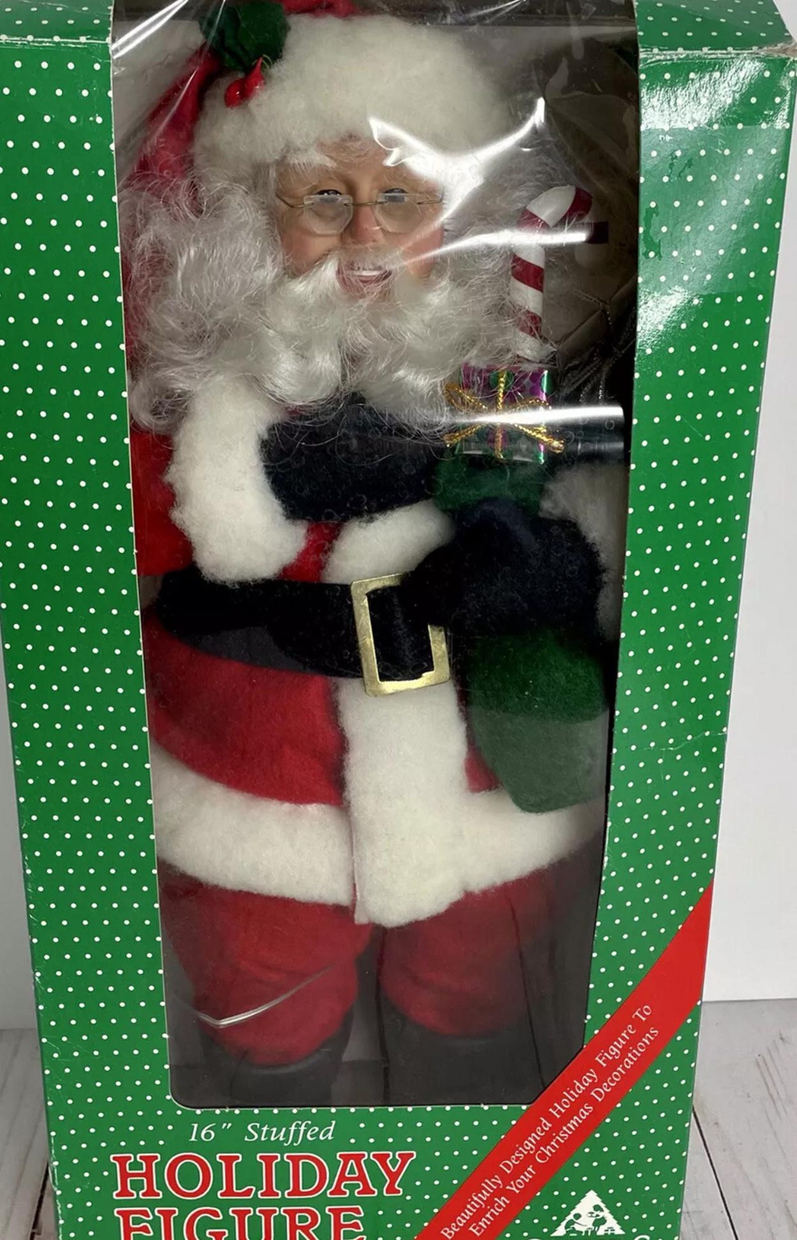 Vintage 16” Stuffed Santa Claus Christmas Toy With Posable Arms and ...