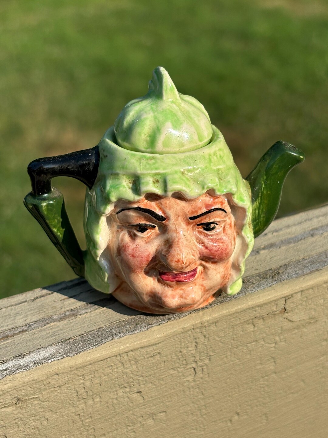 Vintage Dickens Artone Character Face Miniature Teapot Toby Style Hand ...