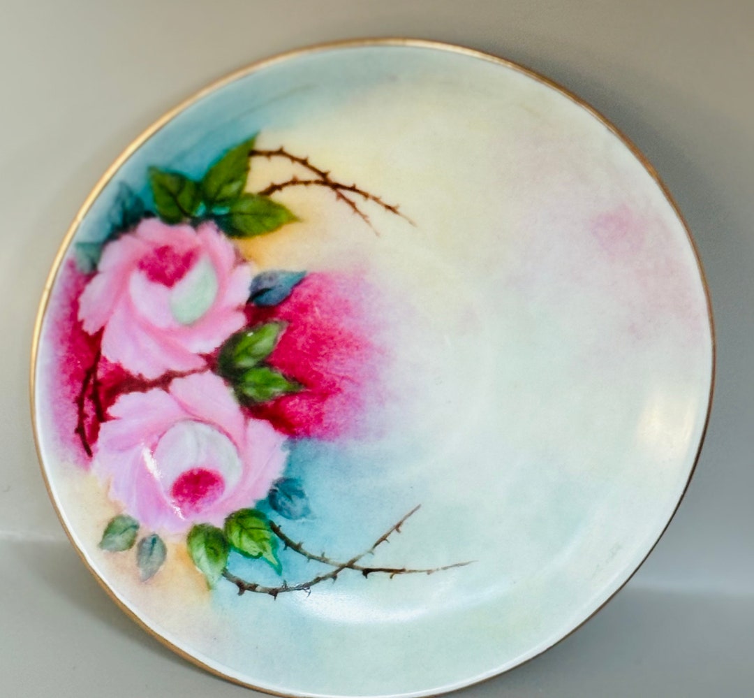 Antique Hand-painted Signed Bavarian Rose Plate, Royal Vienna Painted ...