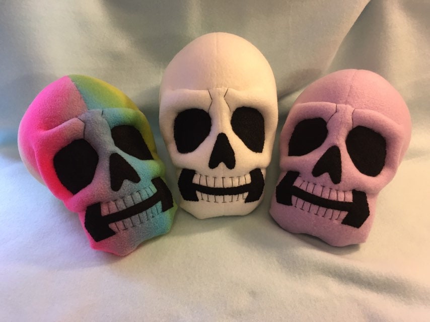 Plush Skull 10 Custom Made Any Color Etsy Uk