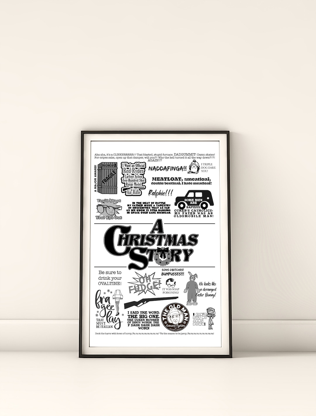 A Christmas Story Movie Quotes Poster 18x24 Inches, Your Favorite ...