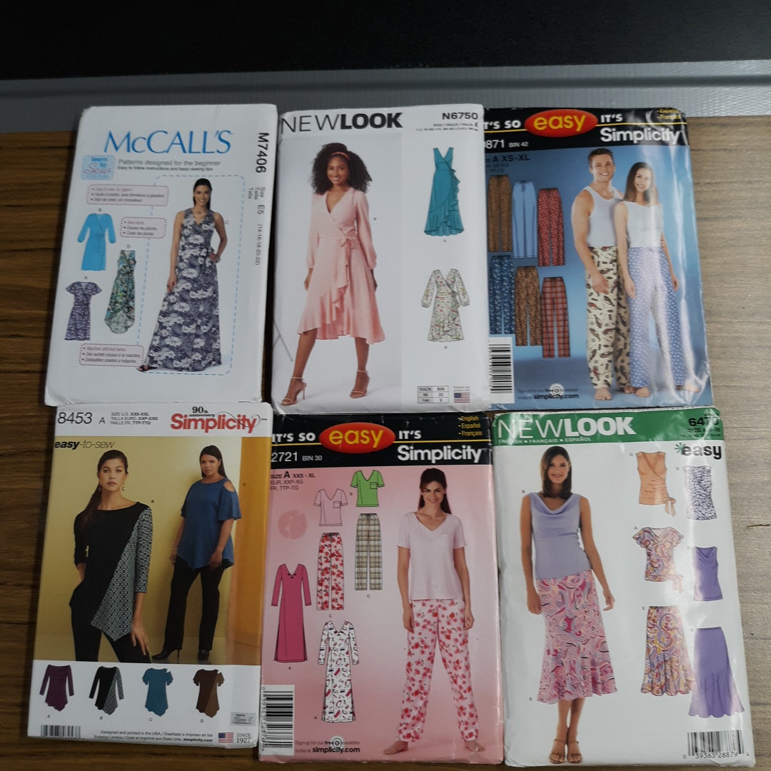Lot of 6 Simplicity New Look Mccalls Modern Sewing Patterns, New ...