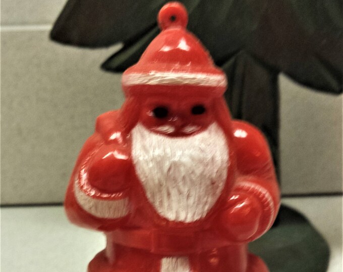 Vintage Santa Candy Container/ornament, 50's, Hard Plastic, Loop on Top ...