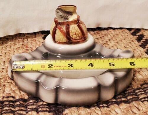Vintage Lefton Ashtray Fish in Creel Basket Gray Cigarette - Etsy