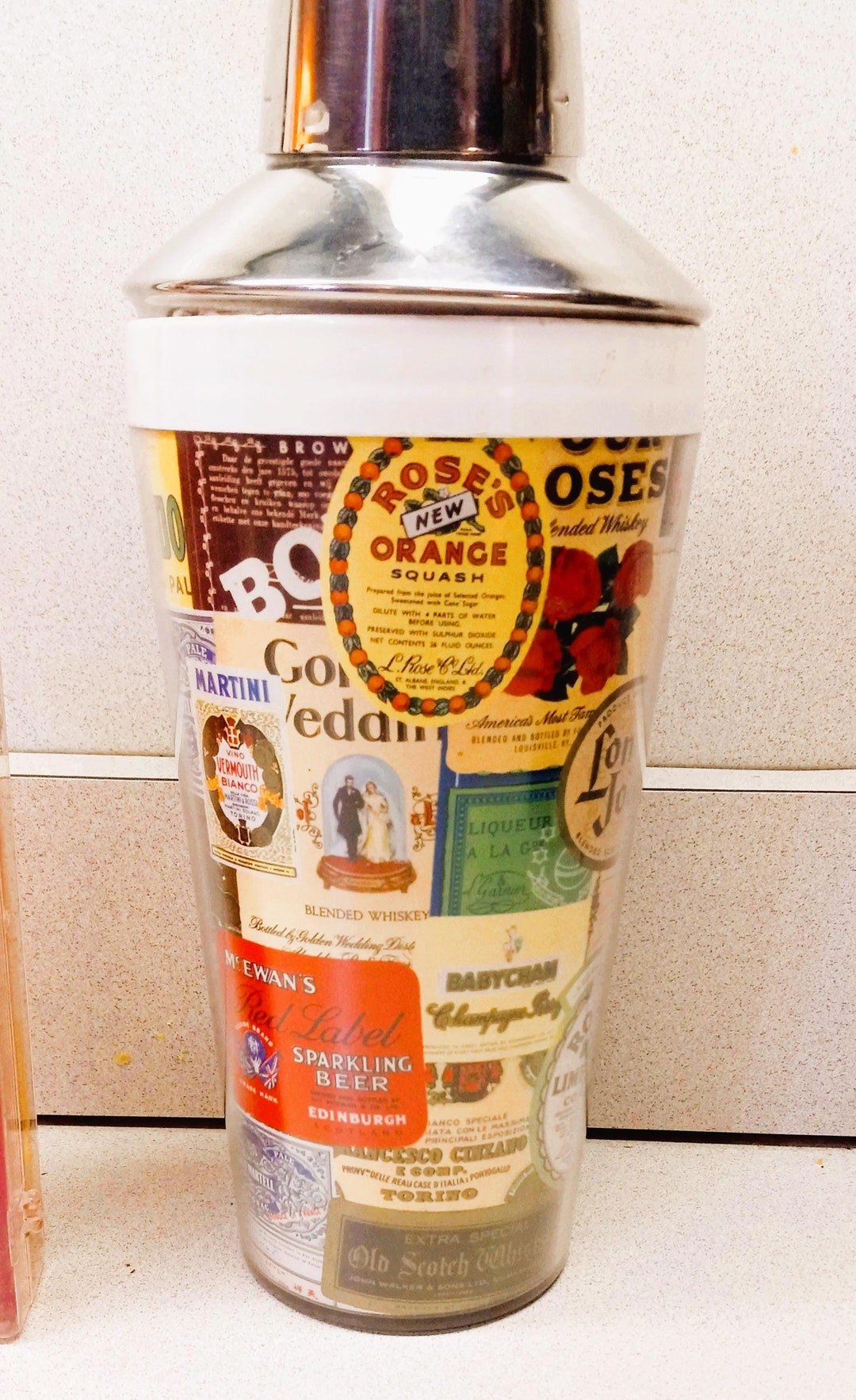 Vintage Retro Cocktail Shaker, Vintage Liquor Label Design - Etsy