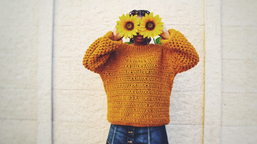 The Sunflower Crochet Sweater Pattern. Instant Download! - Etsy