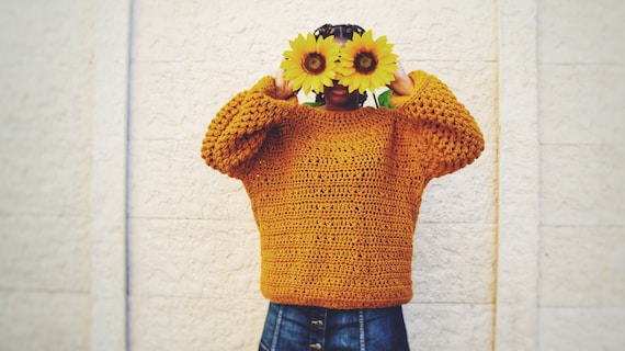 The Sunflower Crochet Sweater Pattern. Instant Download | Etsy